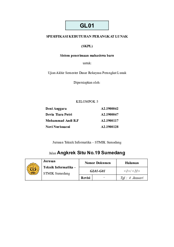 (DOC) SPESIFIKASI KEBUTUHAN PERANGKAT LUNAK (SKPL | novi nurisnaeni ...
