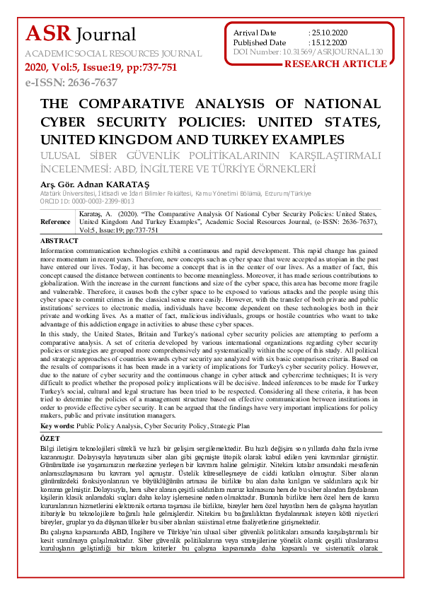 (PDF) The Comparative Analysis of National Cyber Security Policies ...