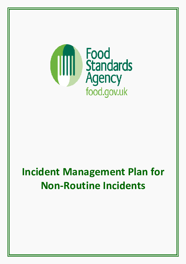 (PDF) Incident Management Plan for Non-Routine Incidents