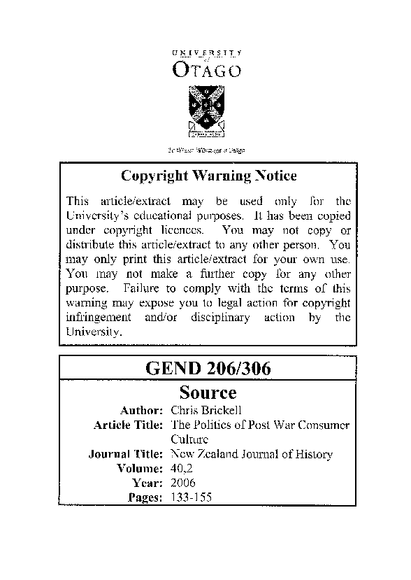 (PDF) The Politics of Post-War Consumer Culture