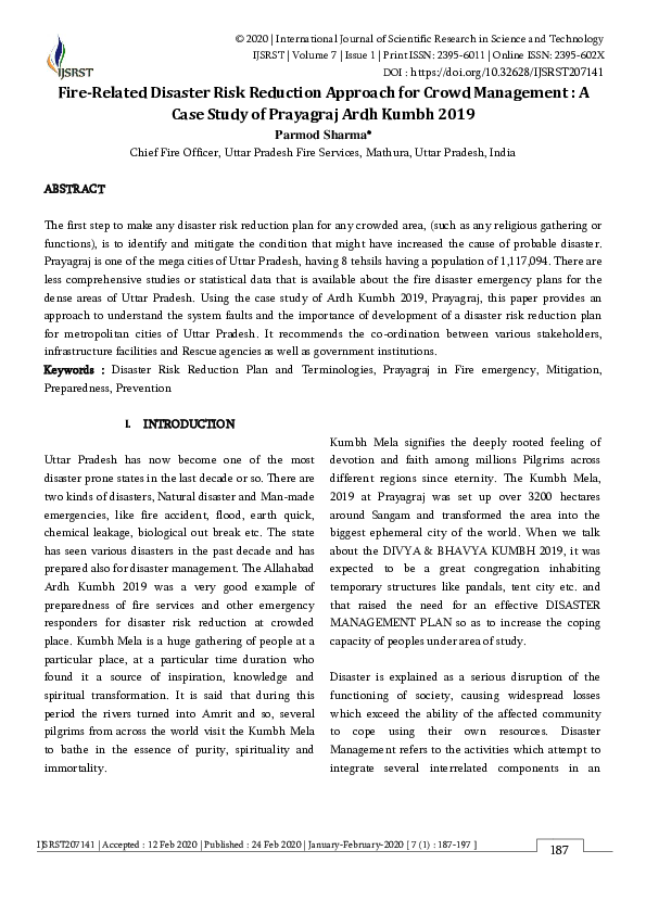 (PDF) Fire-Related Disaster Risk Reduction Approach for Crowd ...