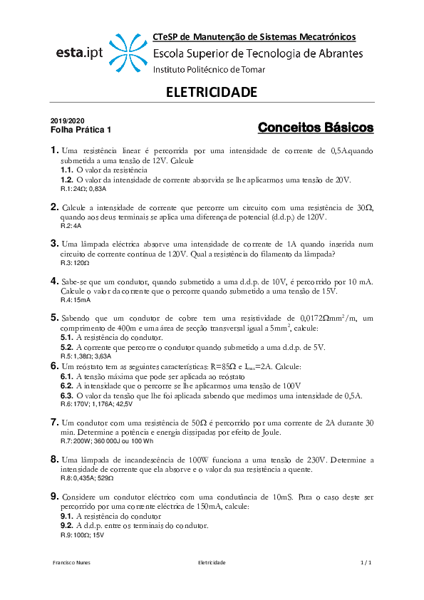 (PDF) ELETRICIDADE Conceitos Básicos