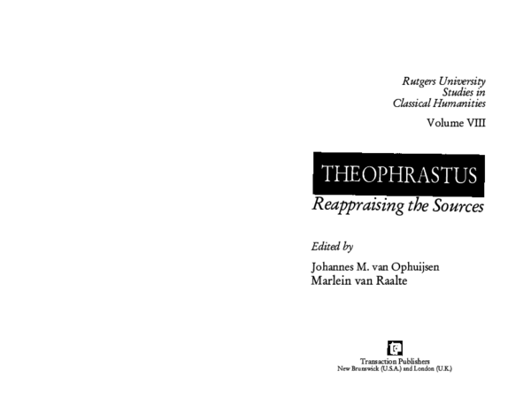 (PDF) Theophrastus and the Stoa