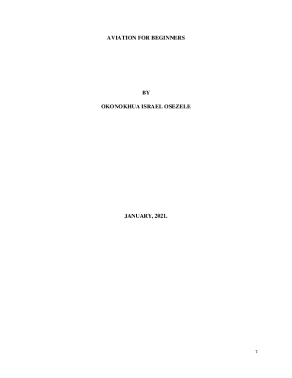 Pdf Aviation For Beginners