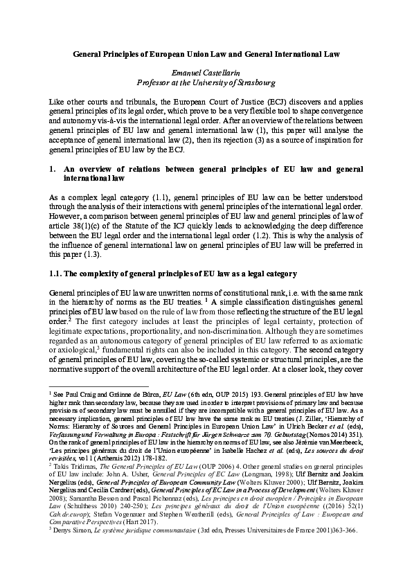 (PDF) General Principles of European Union « General Principles of ...