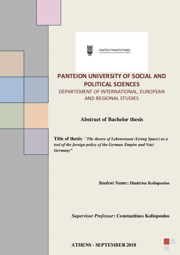 (PDF) The theory of Lebensraum (Living Space) as a tool of the foreign ...
