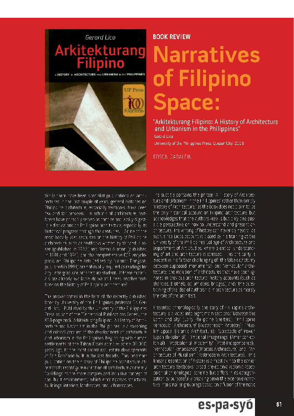 (PDF) Book Review - Arkitekturang Filipino: A History of Architecture ...