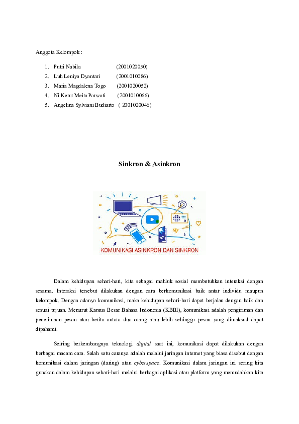 (DOC) Komunikasi Sinkron dan Asinkron
