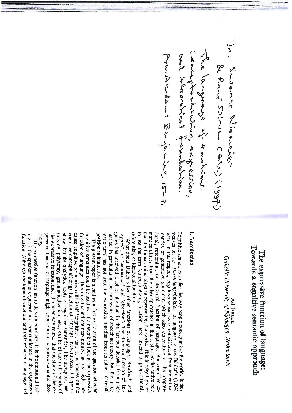 (PDF) The expressive function of language