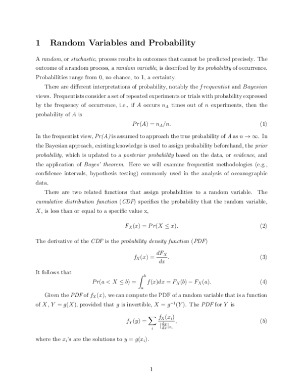 (PDF) Random Variables and Probability
