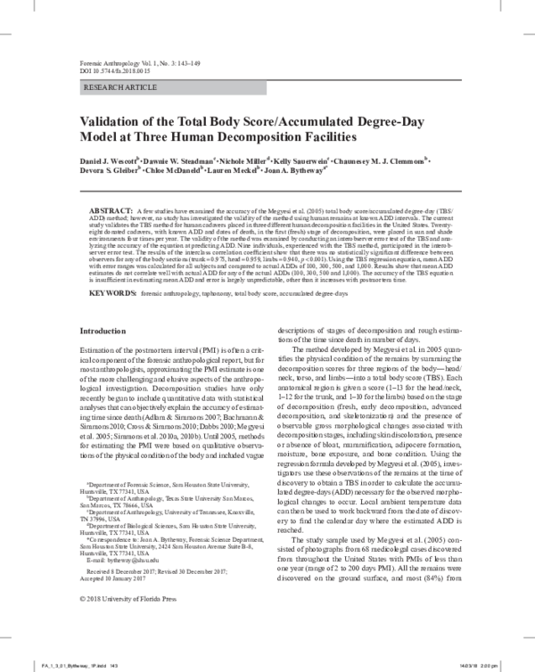 (PDF) Validation of total body score/accumulated degree day model at ...