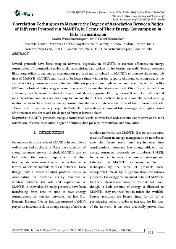 (PDF) Correlation Techniques to Measure the Degree of Association Between Nodes of Different ...
