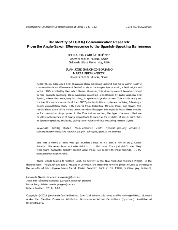 (PDF) The Identity of LGBTQ Communication Research: From the Anglo ...