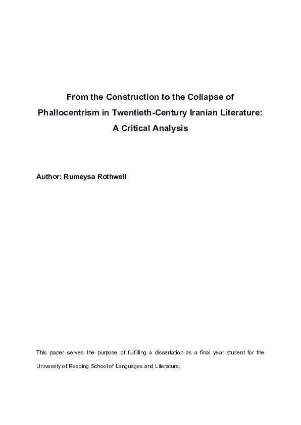 (PDF) From the Construction to the Collapse of Phallocentrism in ...