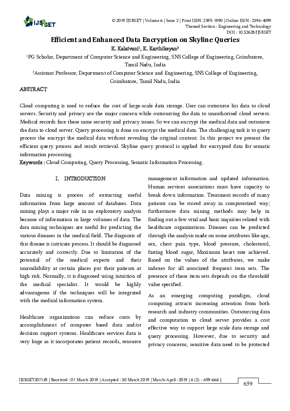 (PDF) Efficient and Enhanced Data Encryption on Skyline Queries