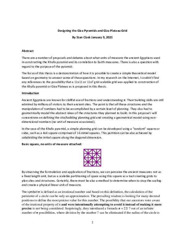 (PDF) Designing the Giza Pyramids and Giza Plateau Grid