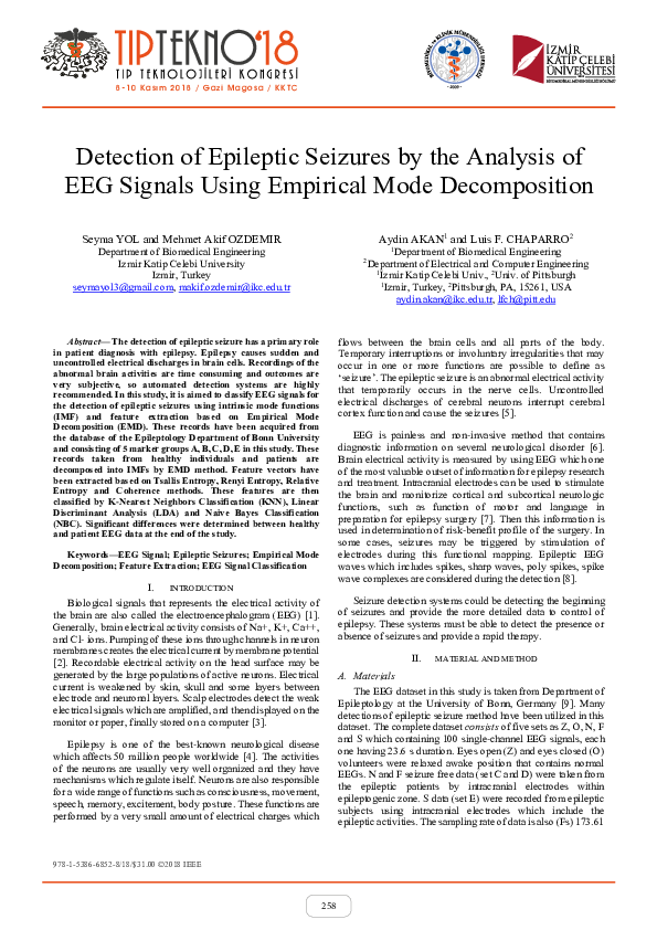(PDF) Detection of epileptic seizures by the analysis of EEG signals using empirical mode ...