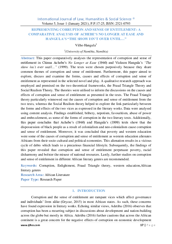 (PDF) REPRESENTING CORRUPTION AND SENSE OF ENTITLEMENT: A COMPARATIVE ...