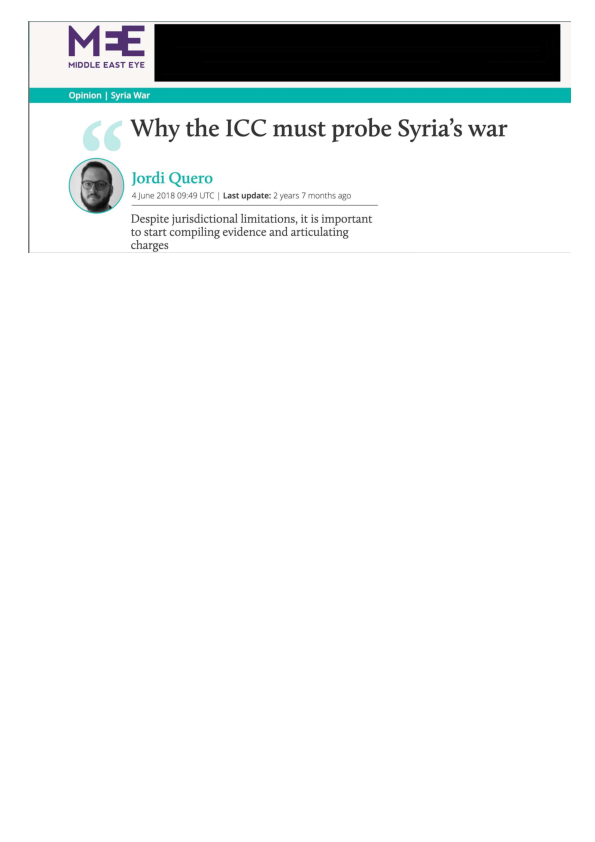 (PDF) Why the ICC must probe Syria’s war