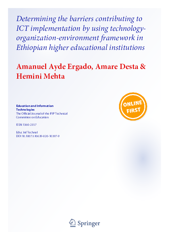 Pdf Education And Information Technologies The Official Journal Of