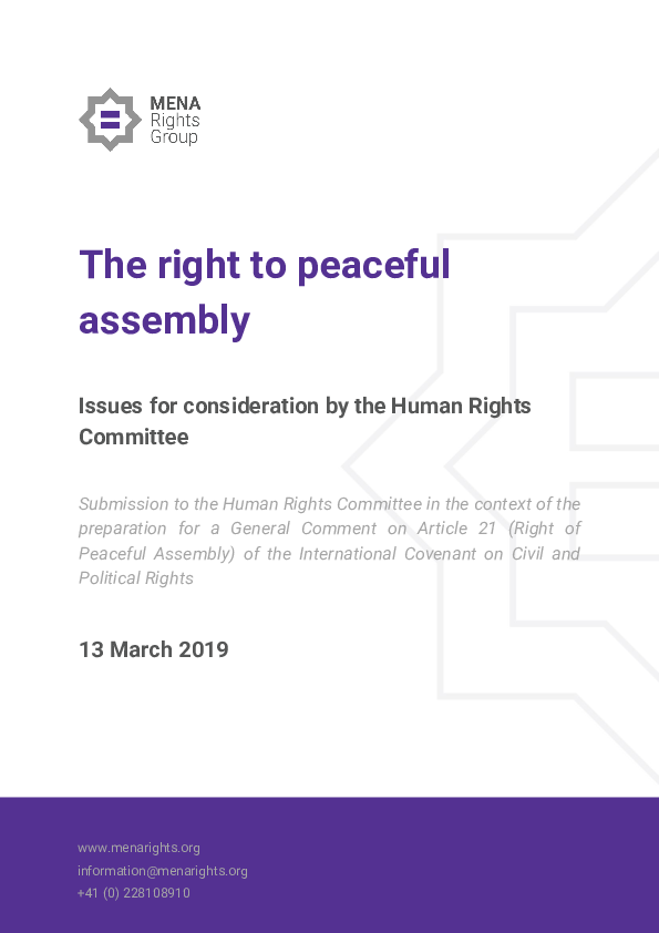 (PDF) The right to peaceful assembly Issues for consideration by the ...
