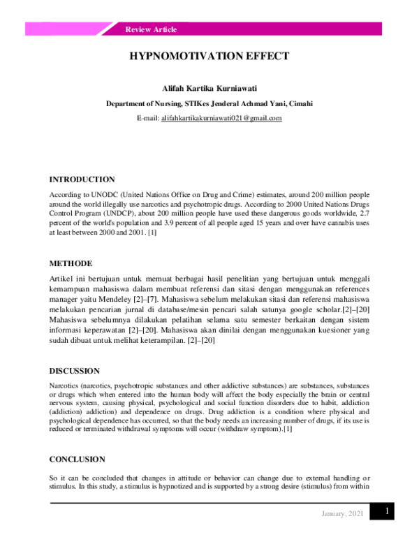 (PDF) HYPNOMOTIVATION EFFECT
