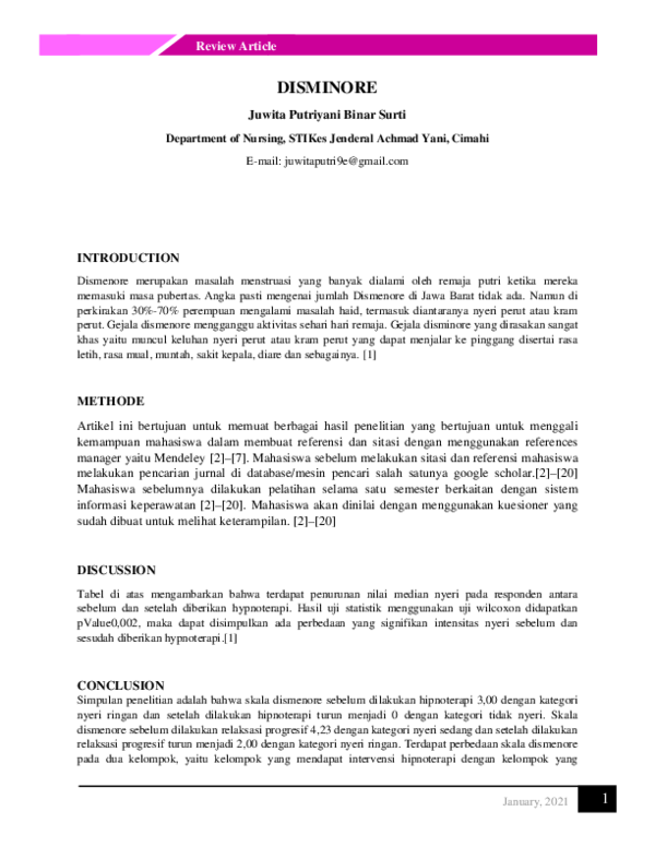 (PDF) DISMENORE