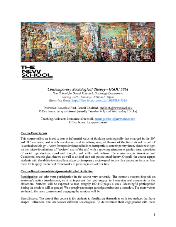 (PDF) Contemporary Sociological Theory -GSOC 5061