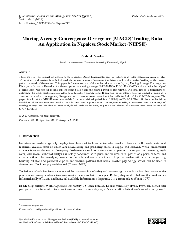 (PDF) Moving Average Convergence-Divergence (MACD) Trading Rule: An ...