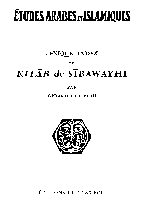 (PDF) gérard troupeau_lexique-index du kitāb de sībawayhi (introduction)