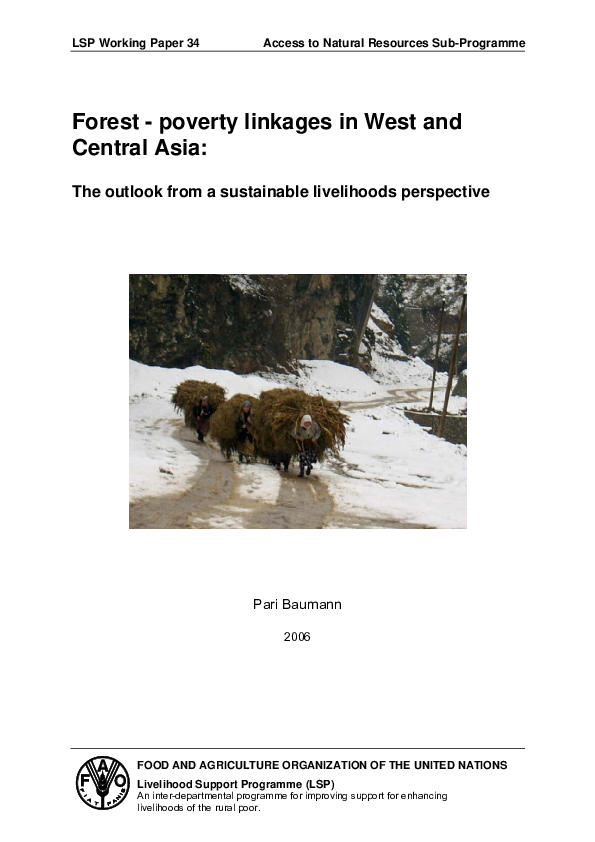 (PDF) Forest-poverty linkages in West and Central Asia