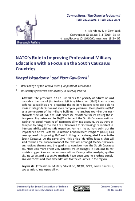 (PDF) NATO's Role in Improving Professional Military Education with a ...