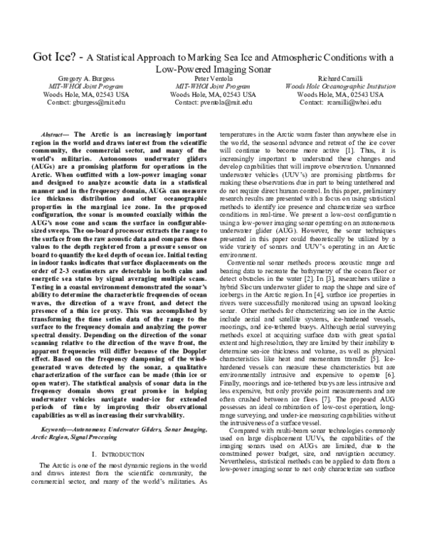 (PDF) Got Ice? -A Statistical Approach to Marking Sea Ice and ...