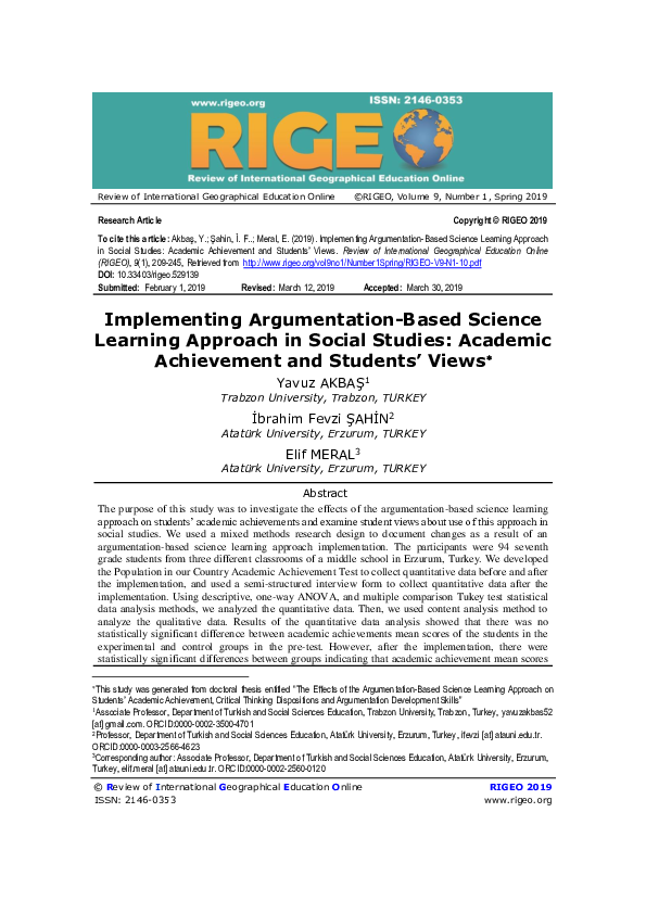 (PDF) Implementing Argumentation-Based Science Learning Approach in ...