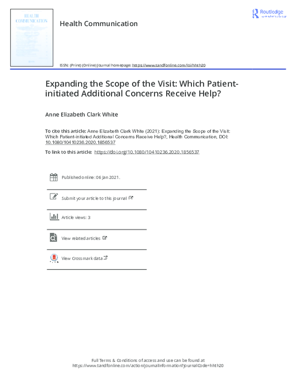 (PDF) Expanding the Scope of the Visit: Which Patient-initiated ...