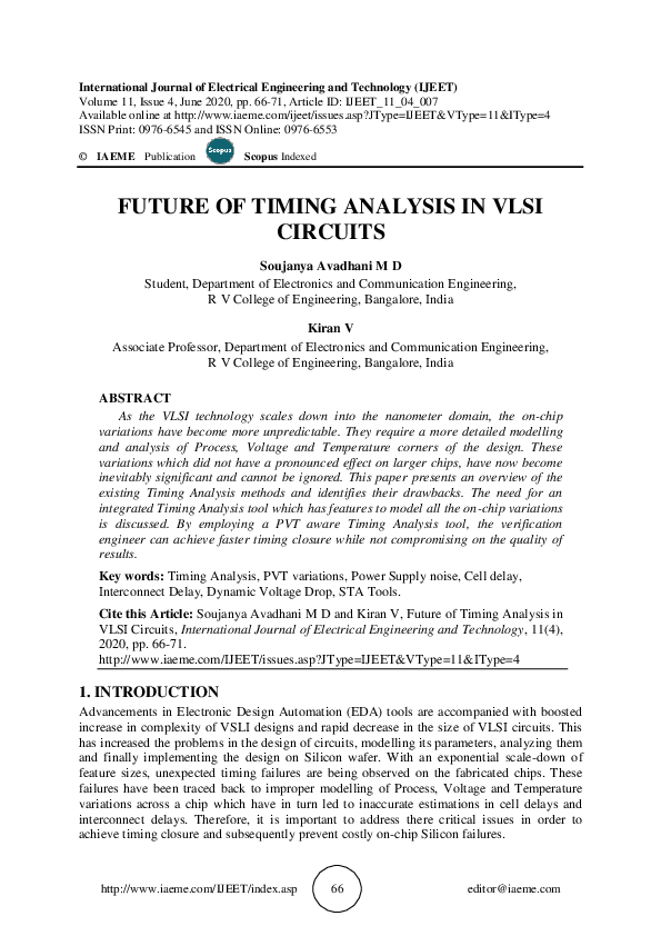 Pdf Future Of Timing Analysis In Vlsi Circuits