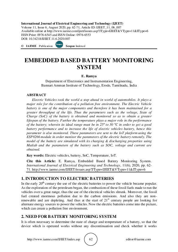 (PDF) EMBEDDED BASED BATTERY MONITORING SYSTEM