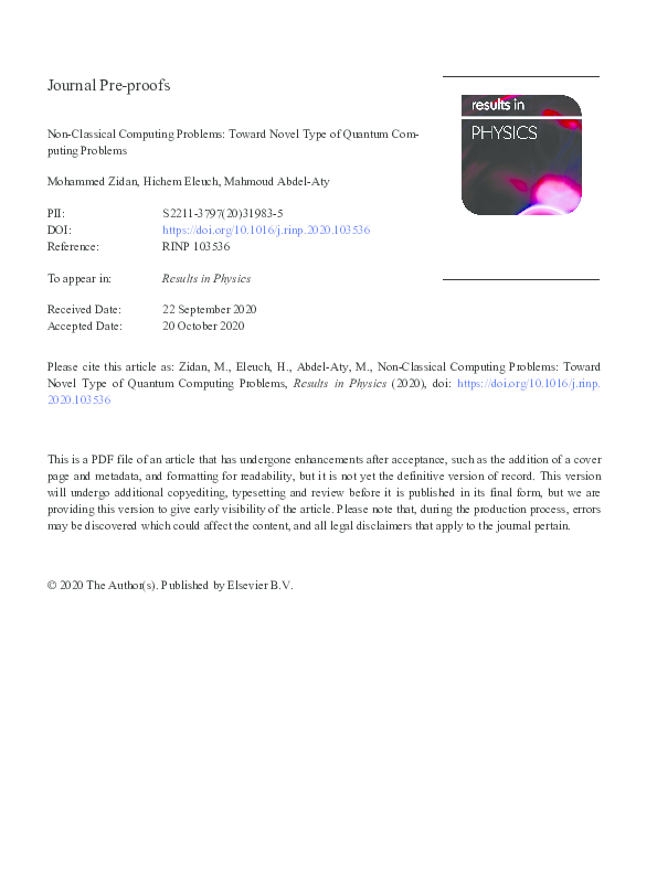 Pdf Non Classical Computing Problems Toward Novel Type Of Quantum 8059