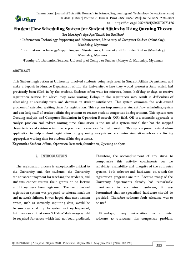 (PDF) Student Flow Scheduling System for Student Affairs By Using ...