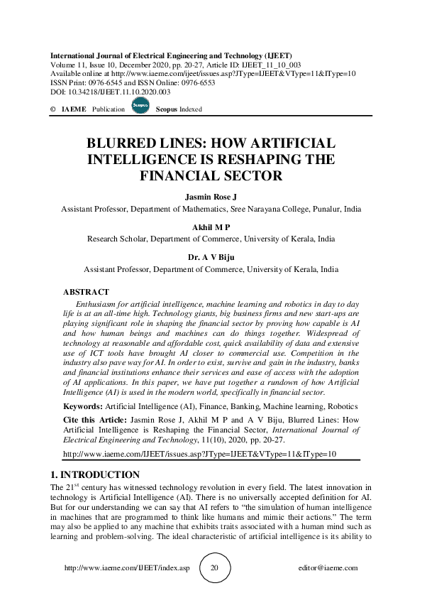 (PDF) BLURRED LINES: HOW ARTIFICIAL INTELLIGENCE IS RESHAPING THE ...