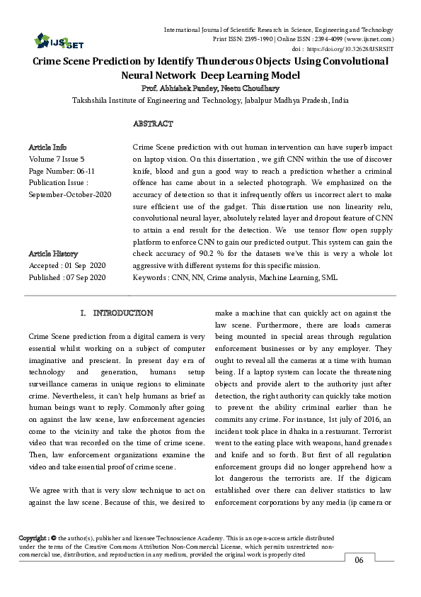 Pdf Crime Scene Prediction By Identify Thunderous Objects Using
