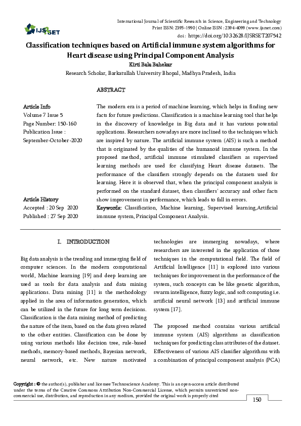 Pdf Classification Techniques Based On Artificial Immune System