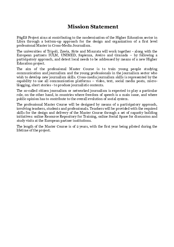 (PDF) PAgES Mission Statement