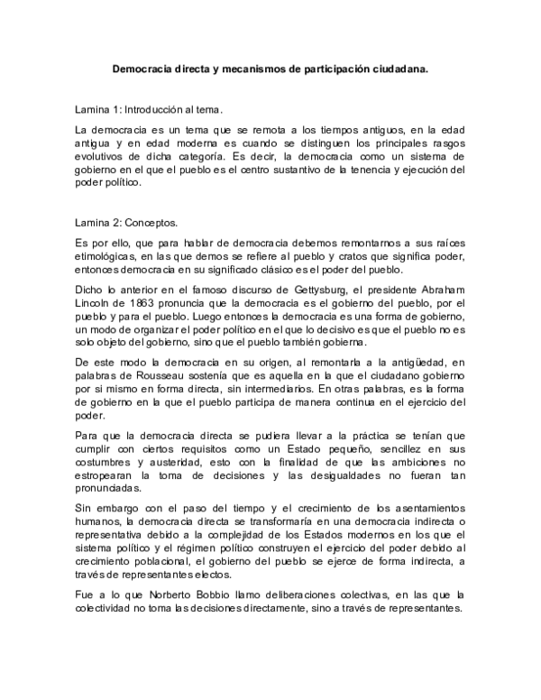 Doc Democracia Directa Y Mecanismos De Participacion Ciudadana