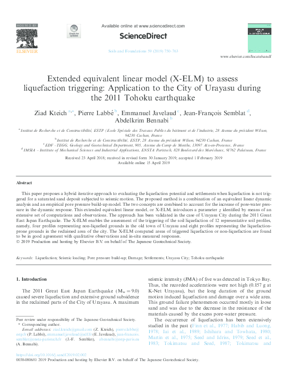 (PDF) Extended equivalent linear model (X-ELM) to assess liquefaction ...
