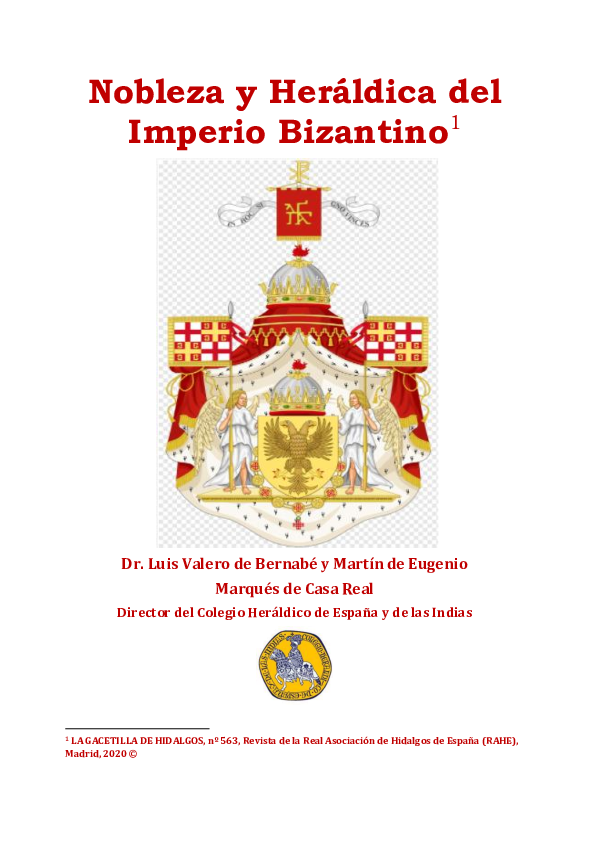 (PDF) Imperio Bizantino: Historia, Nobleza y Heraldica