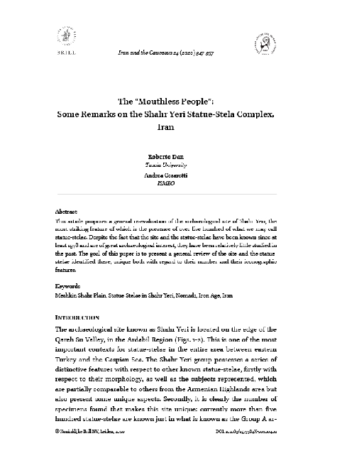 (PDF) 2020.9 - The “Mouthless People”: Some Remarks on the Shahr Yeri ...