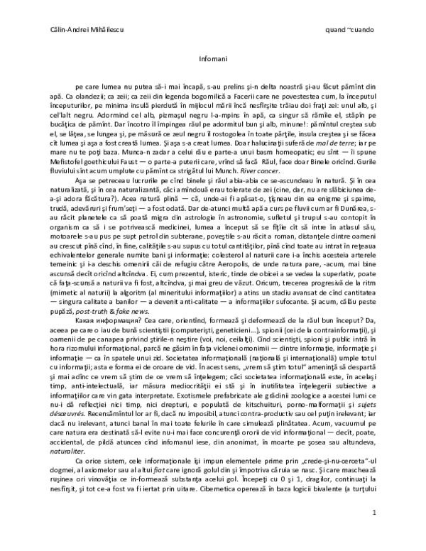 (PDF) “Infomani” (Infomaniacs; in Romanian) | calin-andrei mihailescu ...