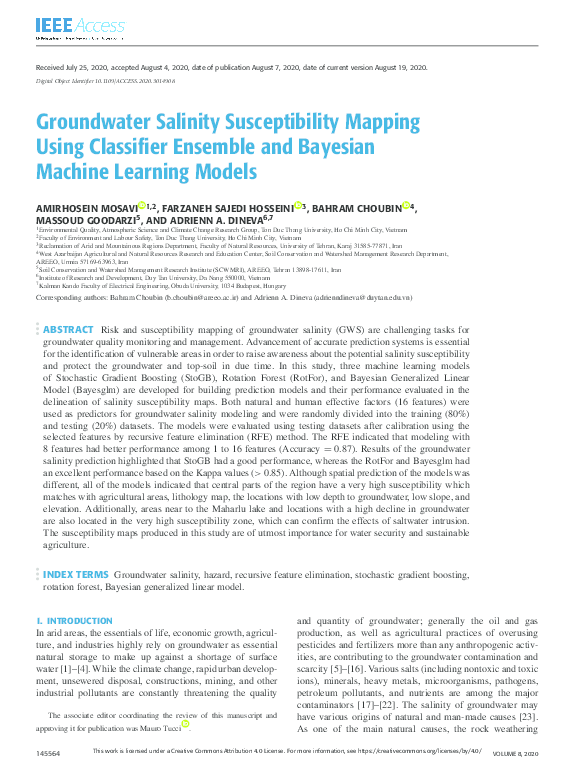 (PDF) Groundwater Salinity Susceptibility Mapping Using Classifier Ensemble and Bayesian Machine ...