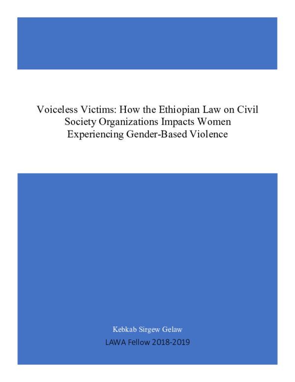 (PDF) Voiceless Victims: How the Ethiopian Law on Civil Society ...